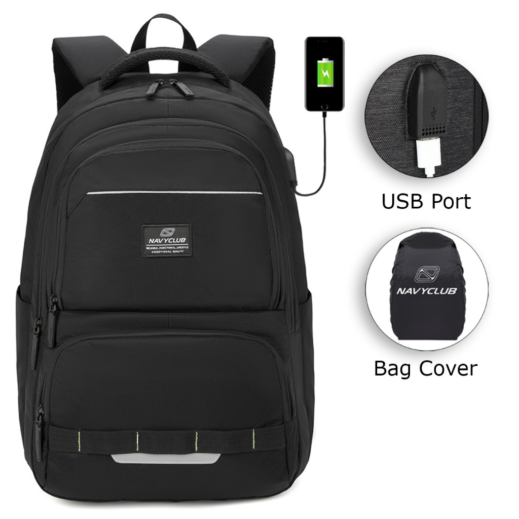 Jual Navy Club Tas Ransel Laptop CFA - Backpack Daypack USB Port Tas ...