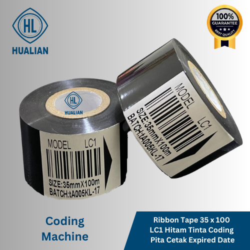 Jual Ribbon Tape 35 x 100 LC1 Hitam Tinta Coding Pita Cetak Expired ...
