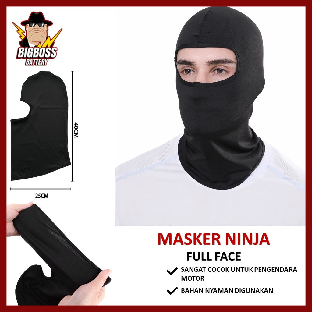 Jual Masker ninja full face polos penutup wajah anti polusi cocok untuk ...