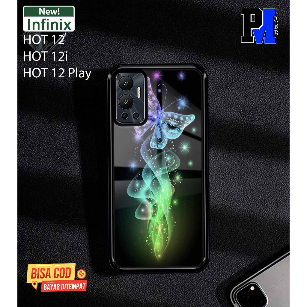 Jual Permataacc Case GLOSSY 2D BUTERFLY INFINIX HOT 12i 12 12 play 11s ...