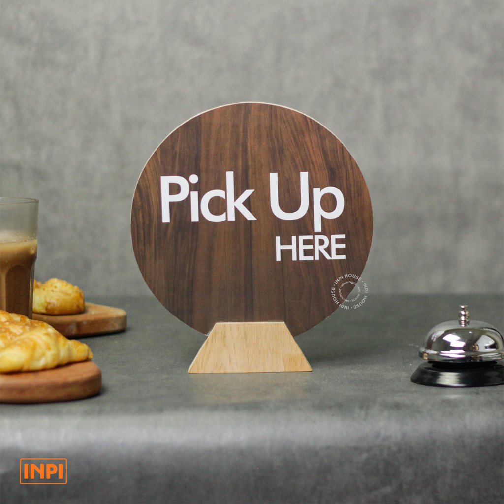 Jual SIGN PICK UP HERE - papan tanda pick up cashier - Coklat | Shopee ...