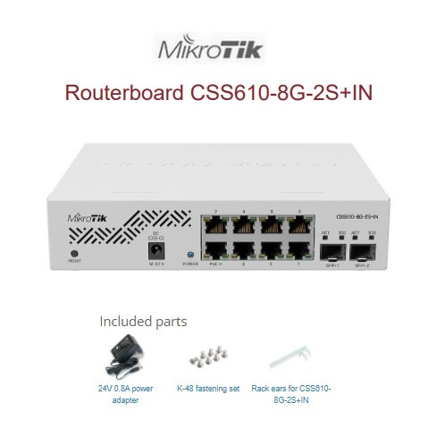 Jual Mikrotik CSS610-8G-2S+IN Cloud Smart Switch 8-Port Gigabit 2SFP ...