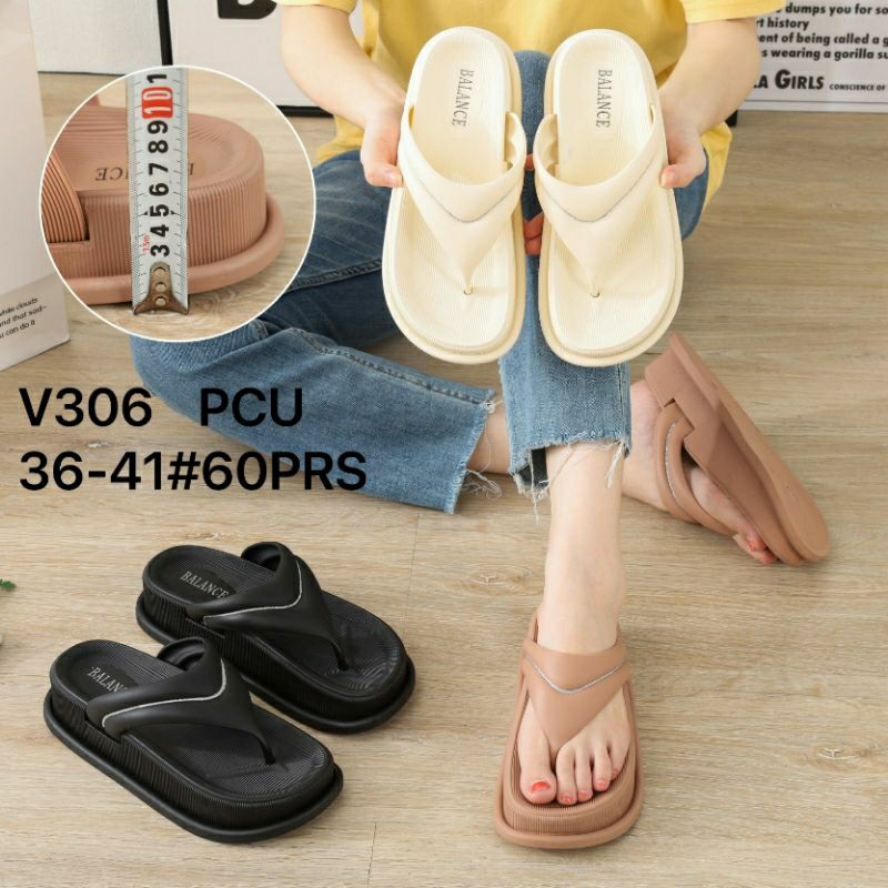 Jual V306 Original Sandal Balance Wedges Jelly Import Jepit Gliter ...