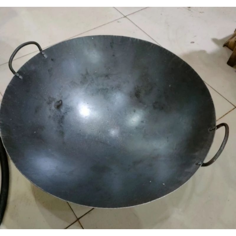 Jual Wajan hitam Kuali Plat Baja Gagang Kuping • Wajan Nasi Goreng ...