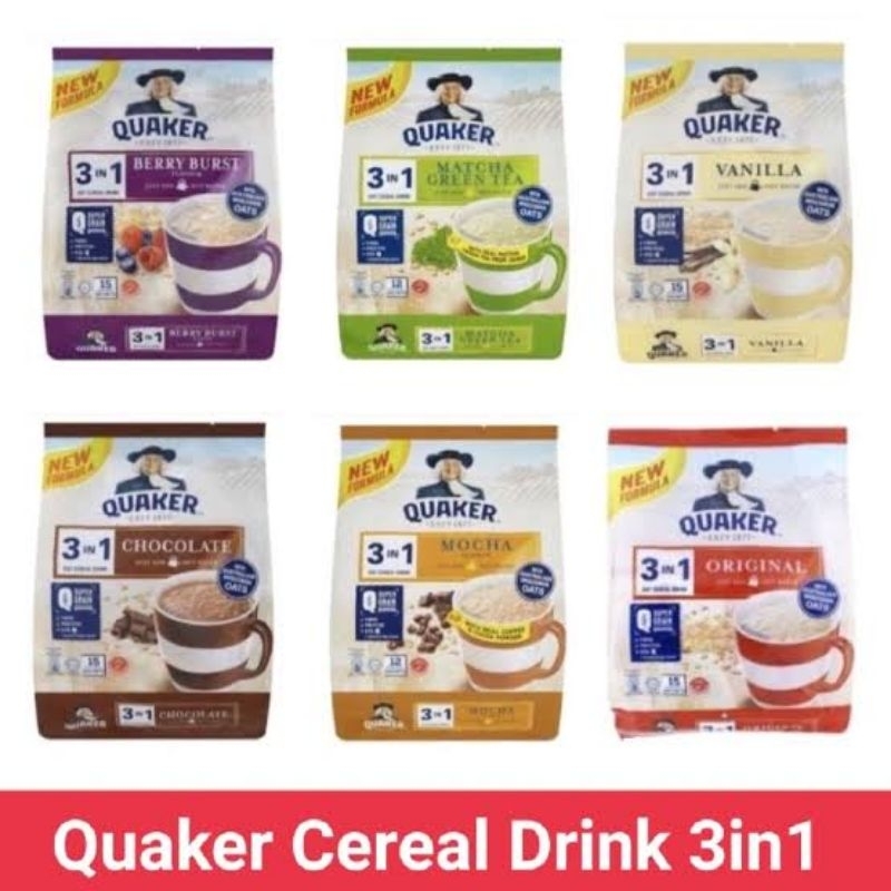 Jual QUAKER OAT 3IN1 MALAYSIA (BERRYBURST, MATCHA, VANILLA, CHOCOLATE ...