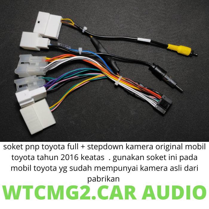 Jual soket komplit head unit android 16 pin + step down camera toyota ...