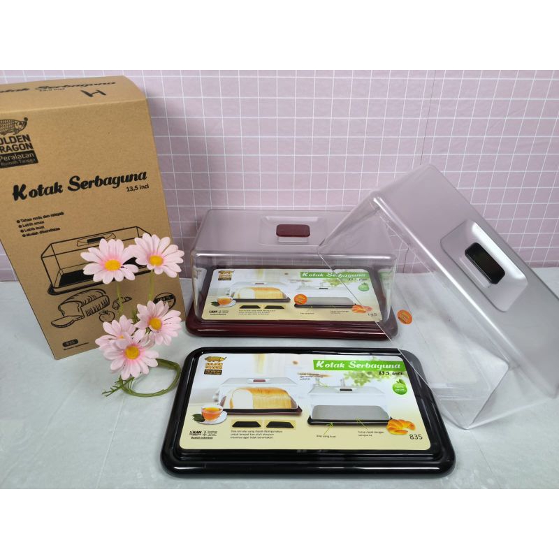 Jual Tempat Roti Tawar/Tempat kue kotak Serbaguna Golden Dragon 13,5 ...
