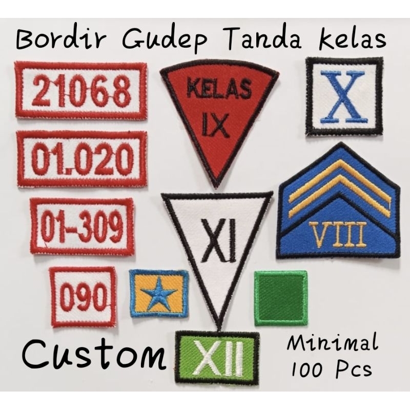 Jual BORDIR CUSTOM NO GUDEP TANDA KELAS | Shopee Indonesia