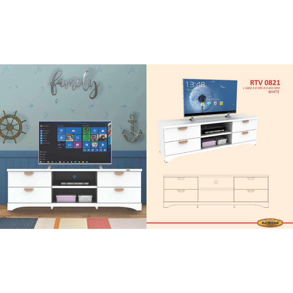 Jual Meja TV Rak Tv Minimalis Modern Bufet Tv Kayu RTV 0821 Romaro ...