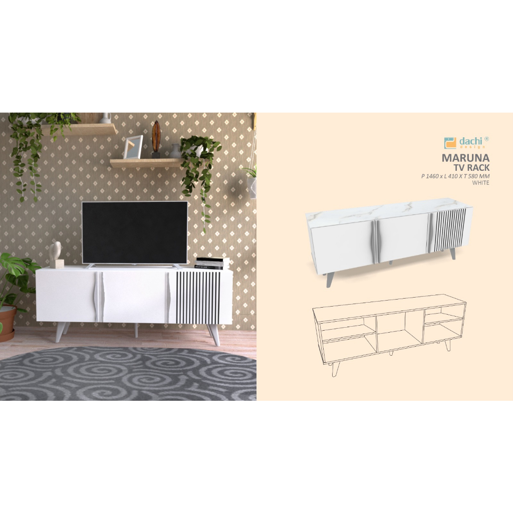 Jual Rak tv minimalis Putih MARUNA DACHI Meja tv Bufet TV | Shopee ...
