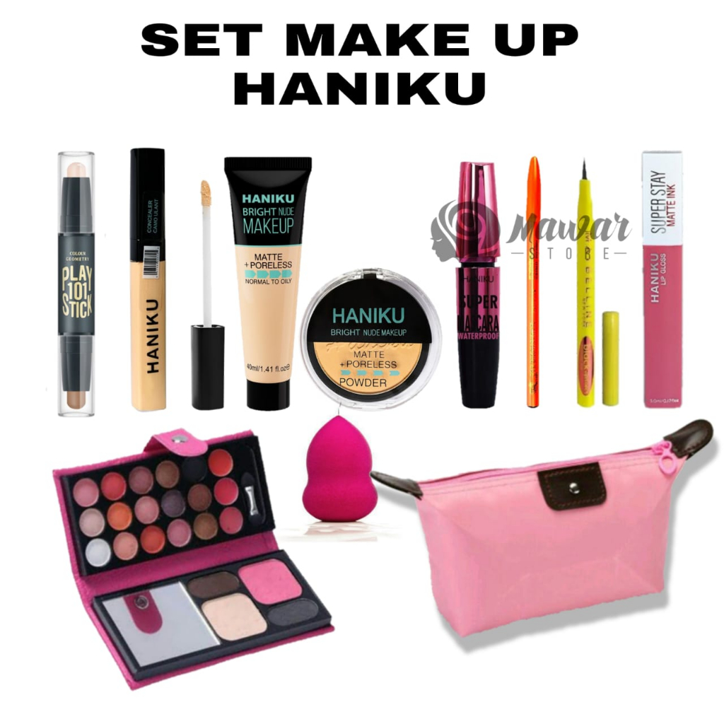 Jual Set Make Up Lengkap 10 in 1 Haniku / Paket Kosmetik Lengkap 10 in ...