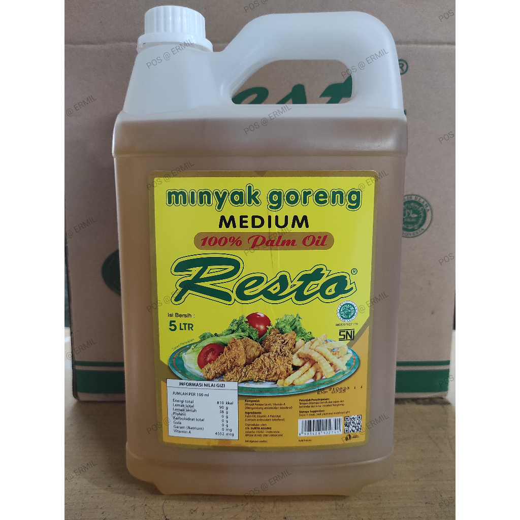 Jual MINYAK GORENG RESTO UKURAN 5 L / 5 LITER (Jerigen) | Shopee Indonesia