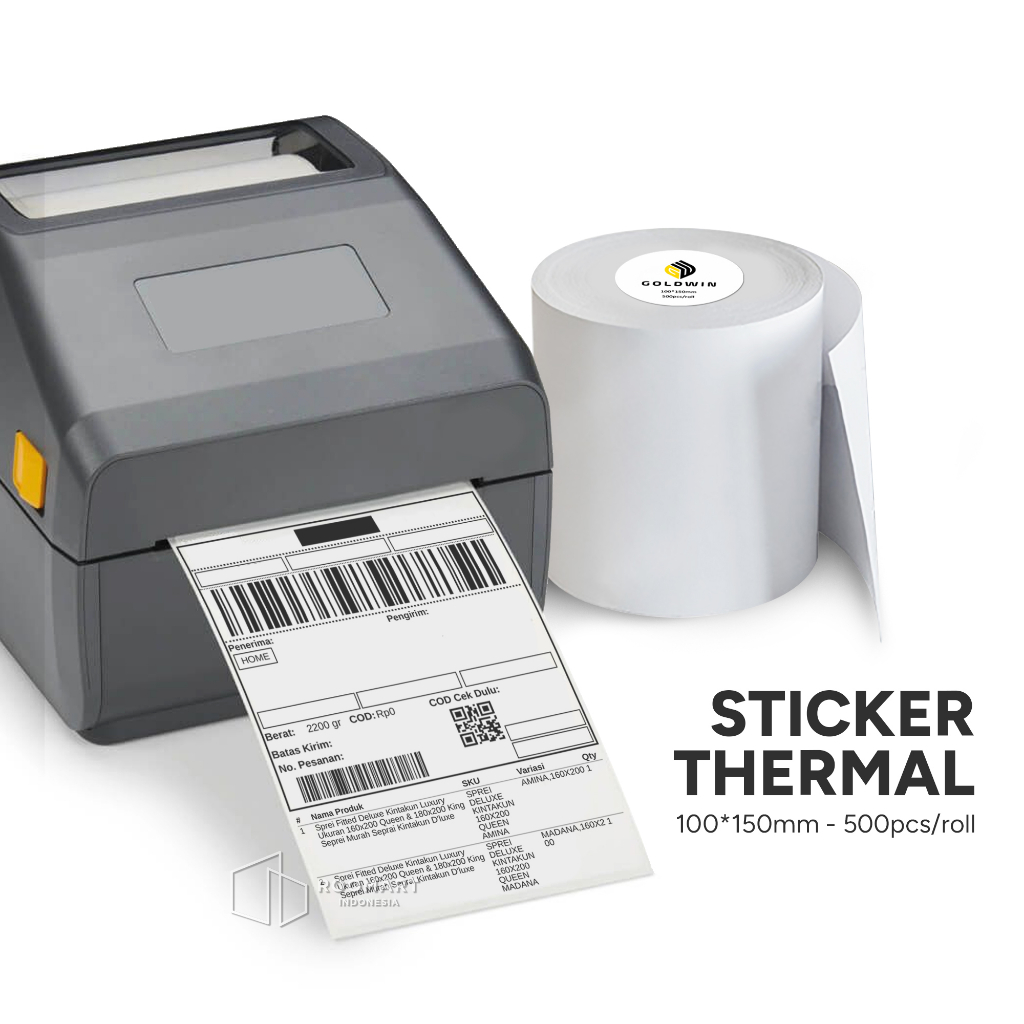 Jual Label Sticker Thermal 100 X 150 Ukuran A6 Kertas Printer Stiker ...
