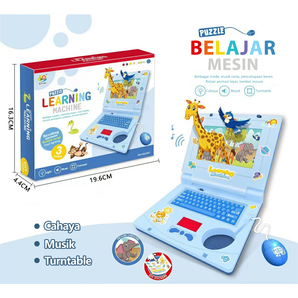 Jual FUNTOY Imitation laptop learning Machine Catoon Music Computer ...