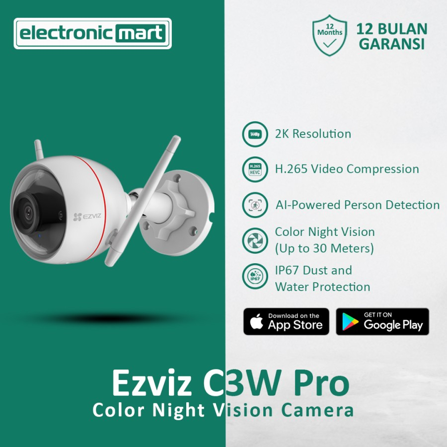 Jual Ezviz C3W Pro 4MP Outdoor Color Night Vision Smart IP Camera ...