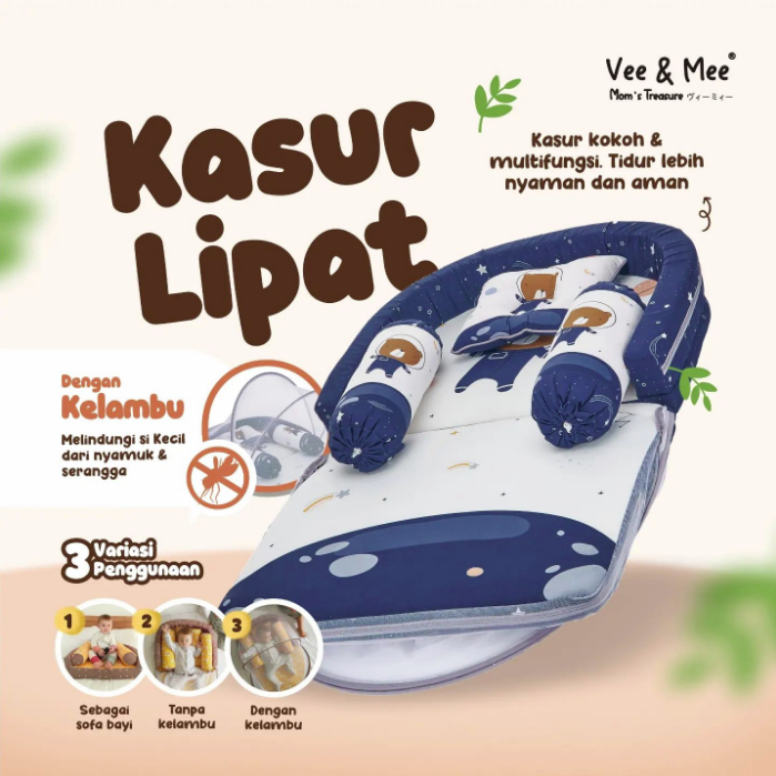 Jual Vee & Mee Kasur Bayi Lipat Oval Astronaut Bear Series VMK1040 | Shopee Indonesia