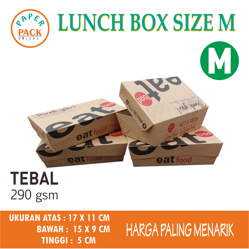 Jual DUS CETAK/ Lunchbox m/paperlunch box/take away/box paper/dus ...