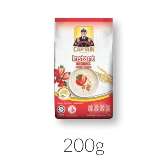 Jual Captain Oats Quick Cook Cereal 200g / Captain Oats Instant Oatmeal ...