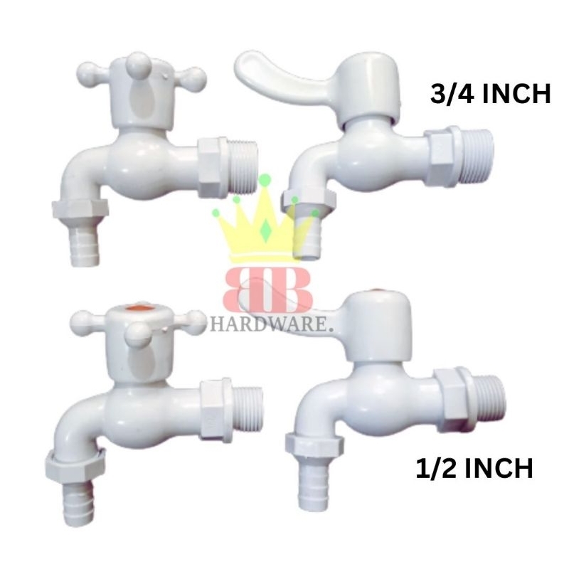 Jual TERMURAH KRAN TEMBOK TAMAN PVC PLASTIK UKURAN 1/2 INCH DAN 3/4 ...