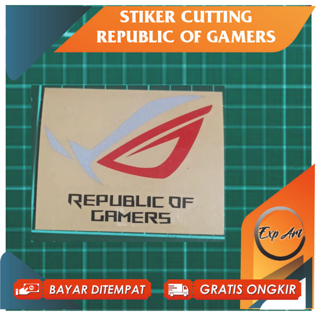 Jual Stiker Cutting ROG Republic Of Gamers / Stiker Variasi Motor Mobil ...