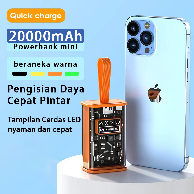 Jual POWERBANK MINI 20000MAh FAST CHARGING Tampilan digital LED ...