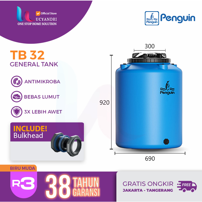 Jual Tangki Air Penguin TB 32 / Toren Air / Tandon Air | Shopee Indonesia