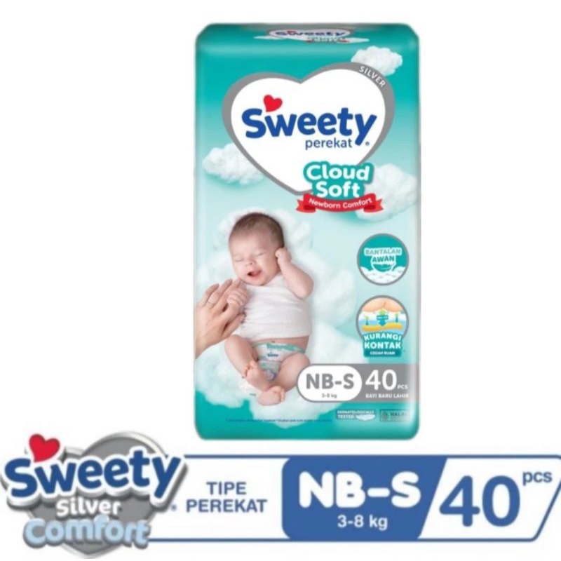 Jual Sweety Silver Comfort NB-S40 Popok Bayi Bahan Perekat | Shopee ...