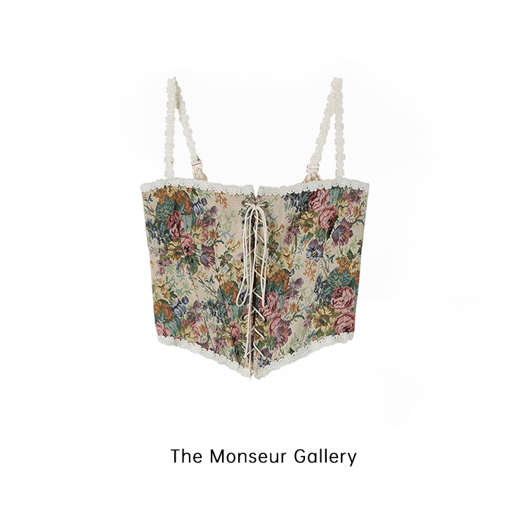 Jual The Monseur Gallery Tank Top Crop Retro Korean Style Tangtop Lace ...