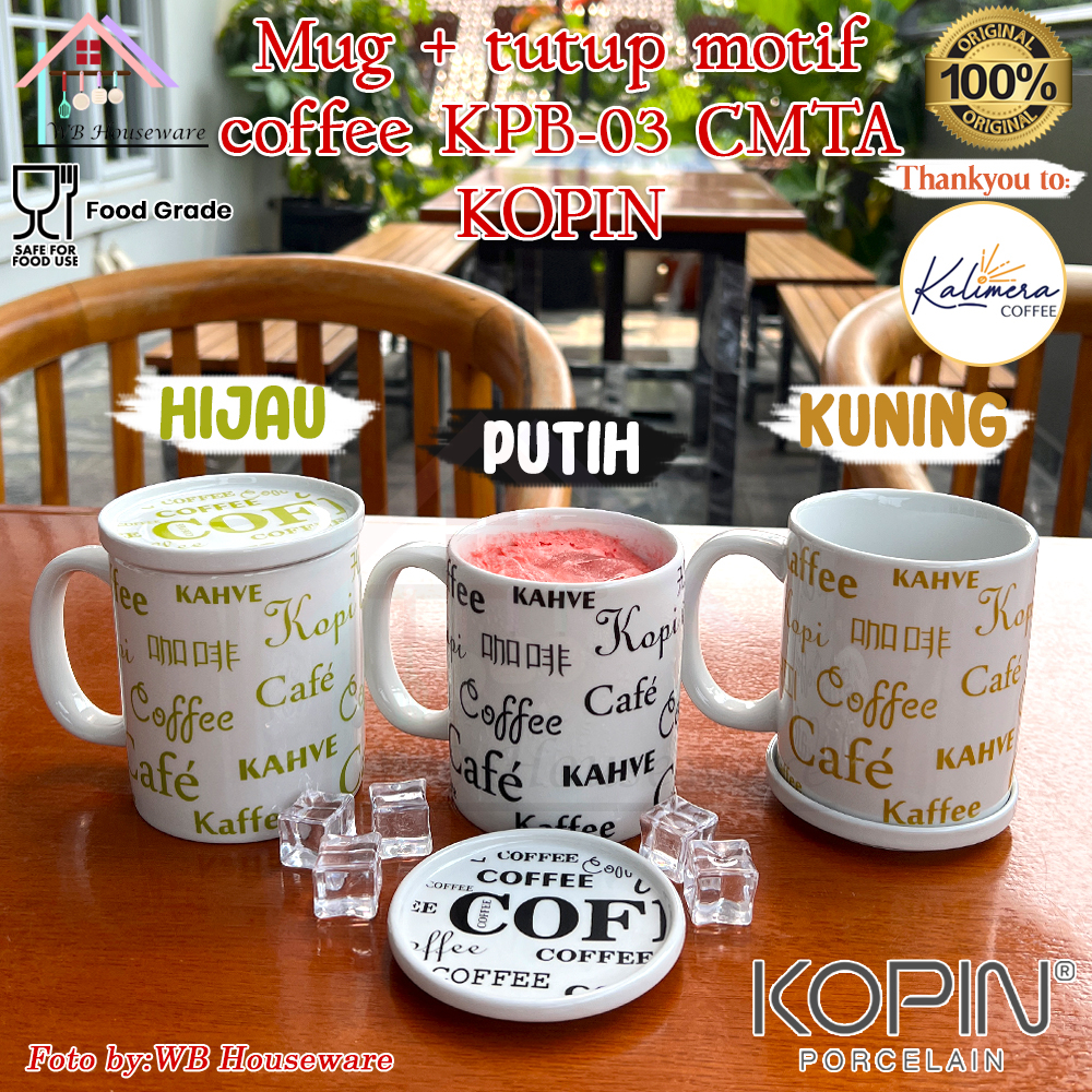 Jual KOPIN Mug + tutup motif coffee full print warna / cangkir gelas ...