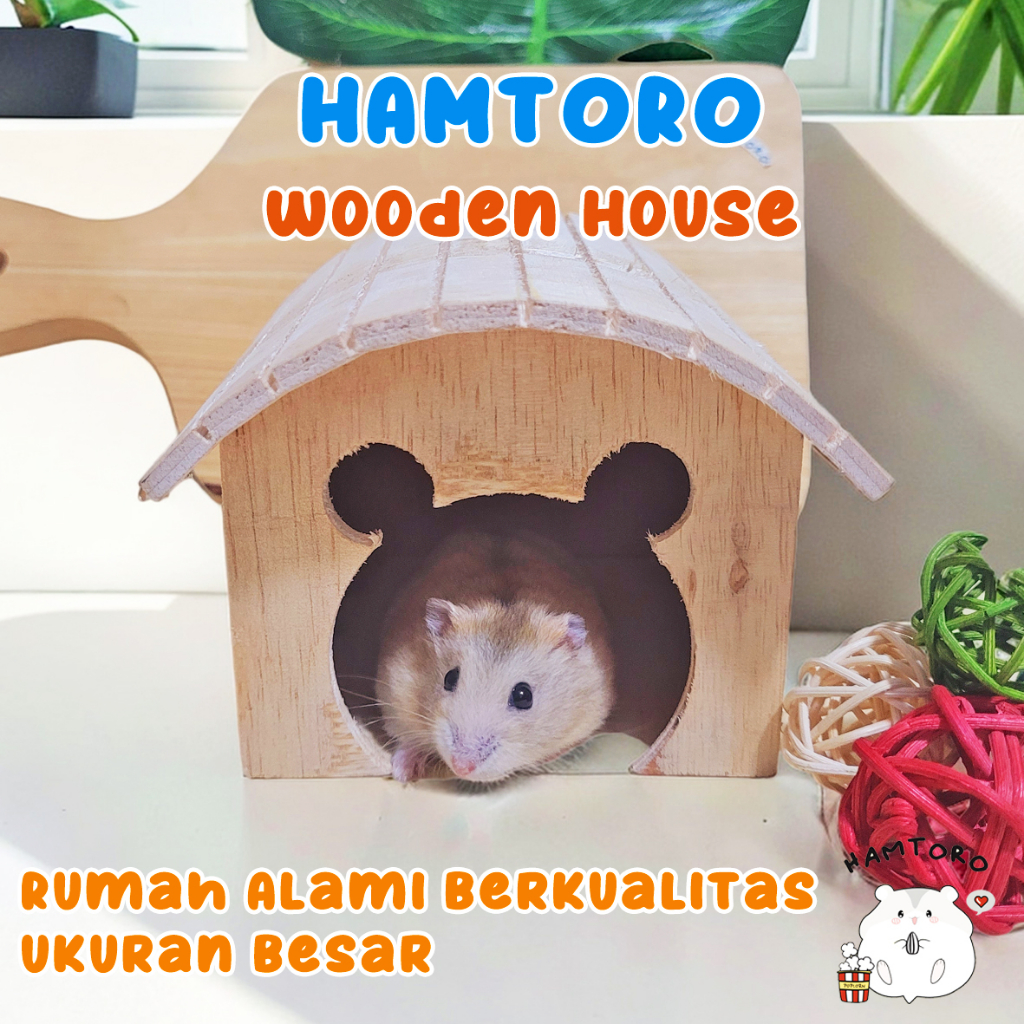 Jual Hamtoro Wooden House Rumah Hamster | Shopee Indonesia
