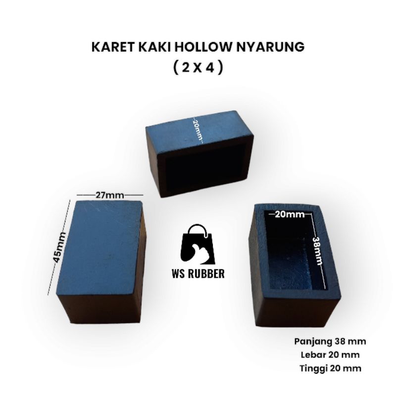 Jual Karet Kaki Hollow 2x4 Nyarung / Karet Tutup Kaki Meja Kursi Rak ...