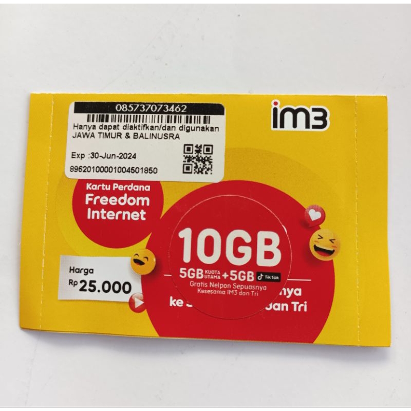 Jual KARTU PERDANA FREEDOM INTERNET 6GB IM3 INDOSAT OOREDOO | Shopee ...