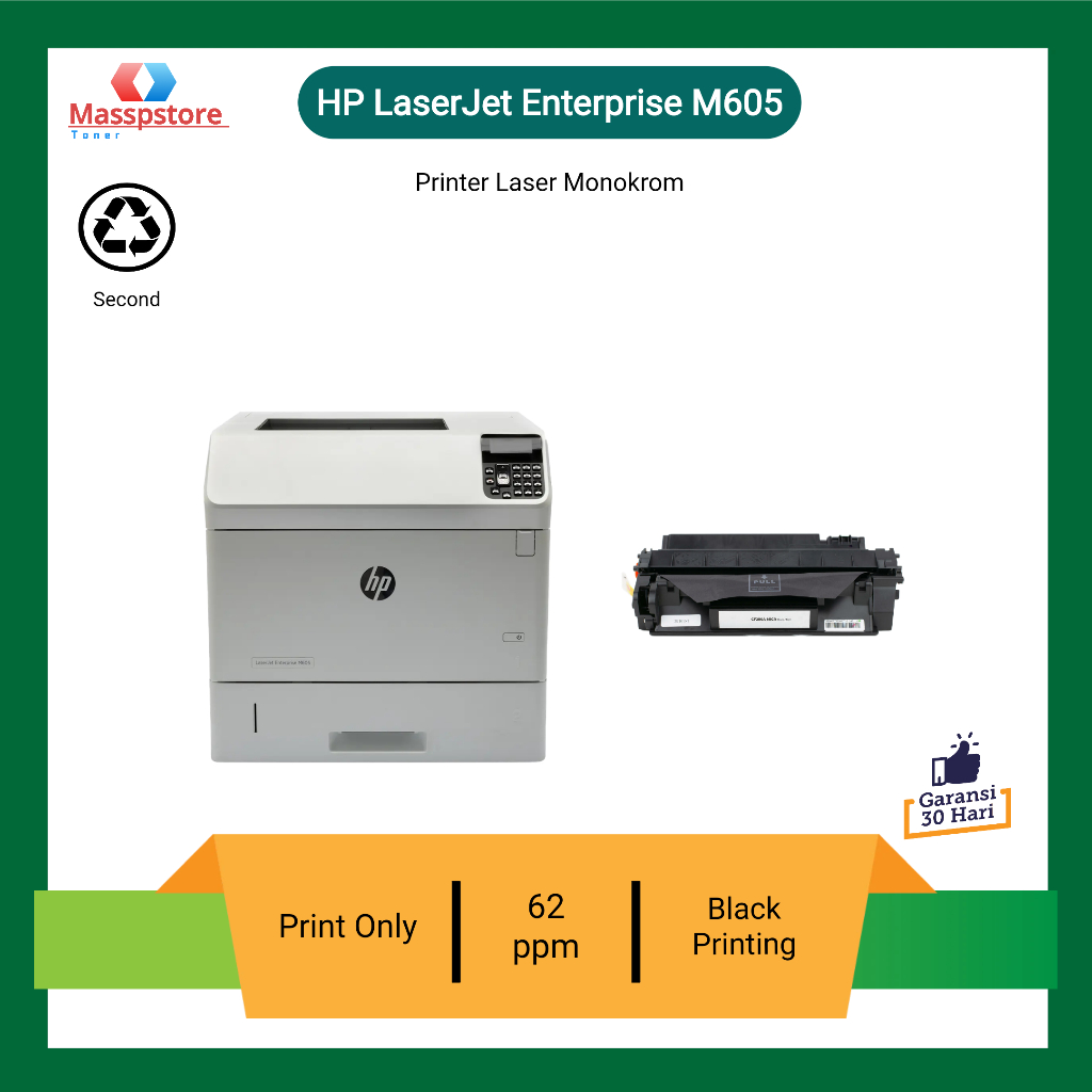 Jual Printer Hp LaserJet Enterprise M605 Printer Laser Monokrom Hitam ...