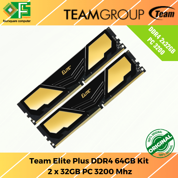 Jual Ram Team Elite Plus DDR4 64GB Kit 2x32GB PC 3200 Mhz Memory PC ...