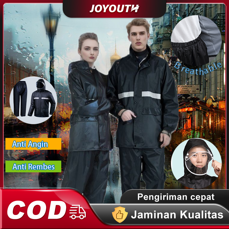 Jual Jas Hujan Pria dan Wanita Tebal Anti Angin Oxford Cloth Anti Angin ...