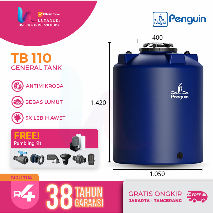 Jual Tangki Air Penguin TB 110 / Toren Air / Tandon Air PREMIUM QUALITY ...