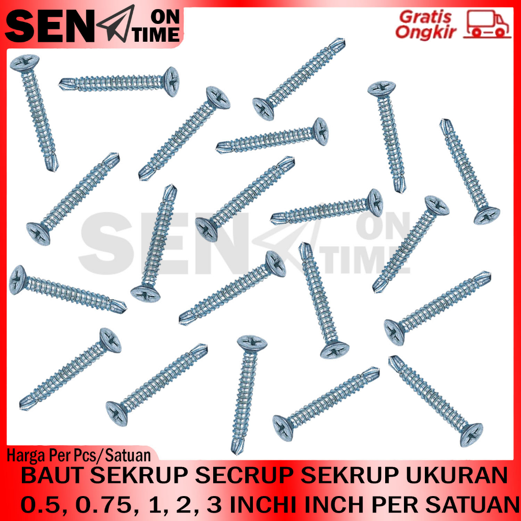 Jual Sekrup Baja Ringan 0,5 0,75 1/2 3/4 1 2 3 In Inci Inch Inchi Baut ...