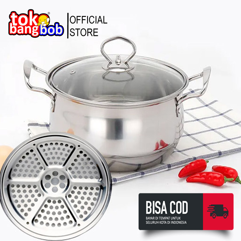 Jual Panci Steamer Pot Stainless Steell Nagako 24Cm / Alat Masak Panci ...