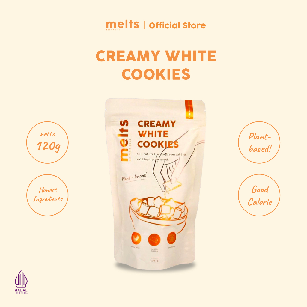 Jual Melts Creamy White Cookies | Snack Kukis Sereal Cokelat Putih ...
