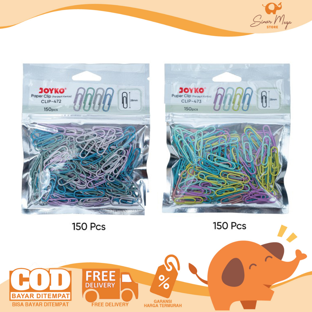 Jual Joyko Paper Clip Color 472 - 473 / Penjepit Kertas Klip Warna ...