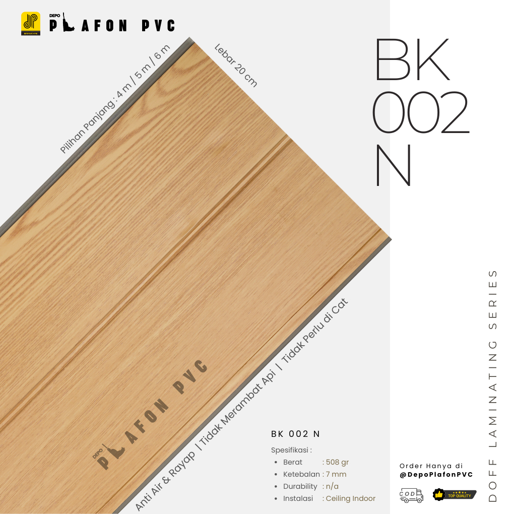 Jual Plafon PVC Doff Laminating Series BK 002 N | Shopee Indonesia