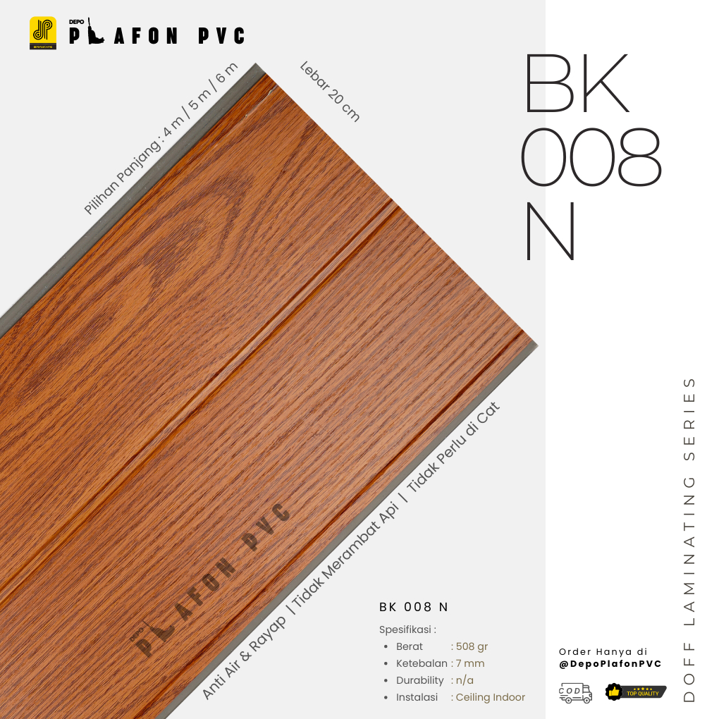 Jual Plafon PVC Doff Laminating Series BK 008 N | Shopee Indonesia