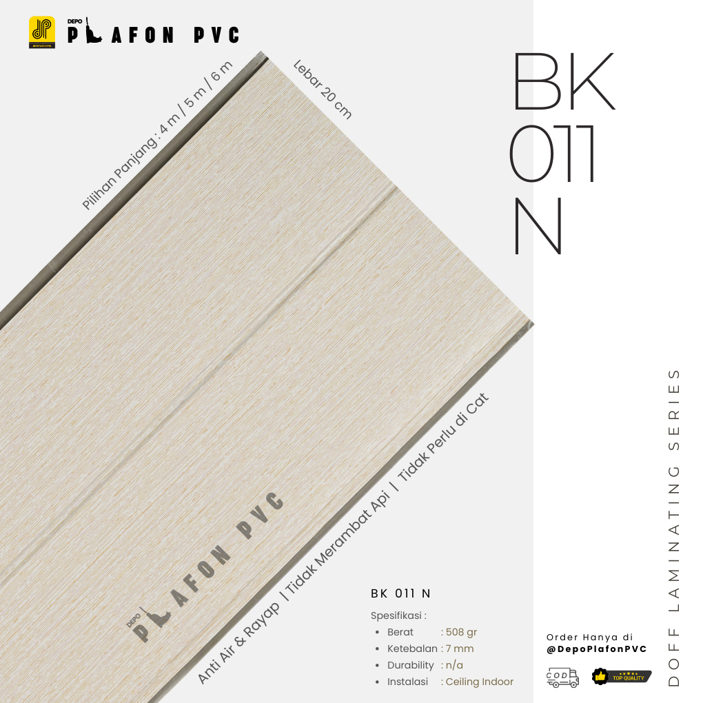 Jual Plafon PVC Doff Laminating Series BK 011 N | Shopee Indonesia