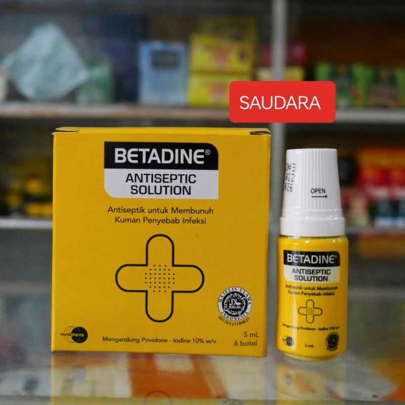 Jual Betadine Antiseptic Solution 5 ml per botol | Shopee Indonesia