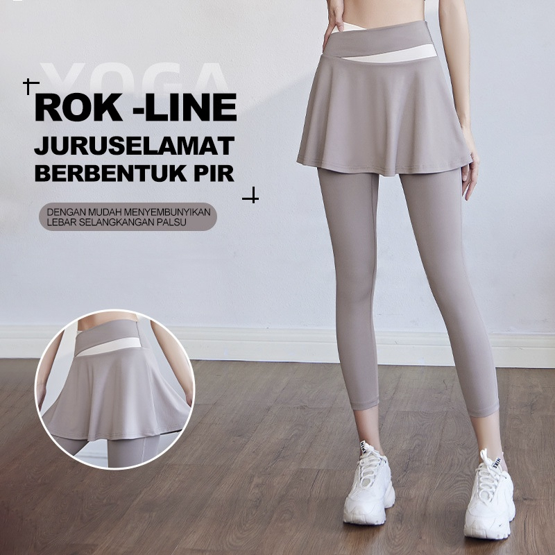 Jual 【Sunpor】Legging Celana Olahraga Wanita Rok Celana skirt High Waist ...