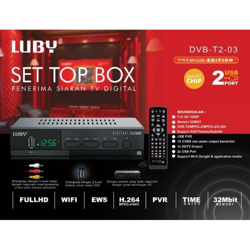 Jual Set Top Box LUBY DVB-T2 - 03 / Receiver Tv STB Digital DVB-T2 | Shopee Indonesia