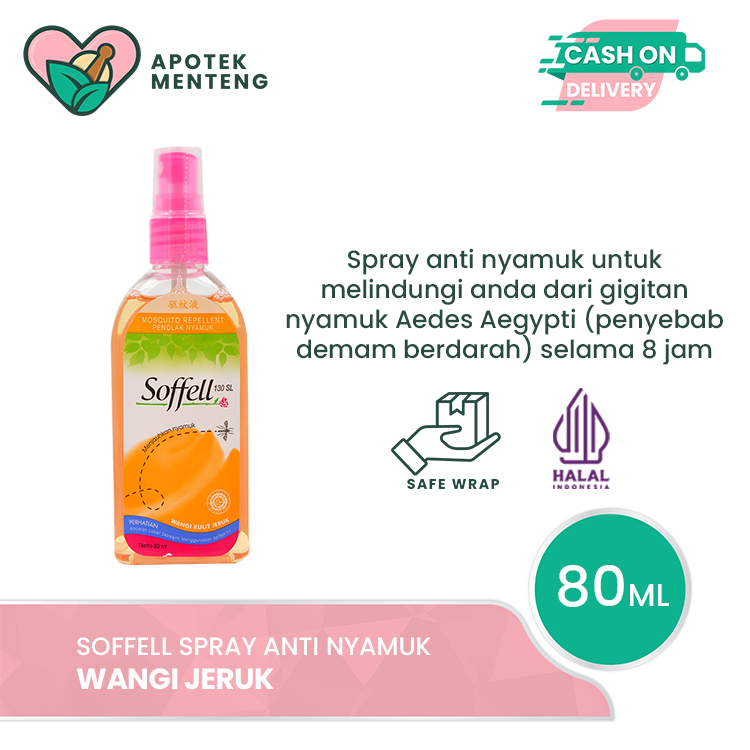 Jual Soffell Spray Wangi Kulit Jeruk 80 mL - Cairan Spray Anti Nyamuk ...