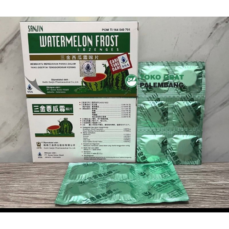 Jual PERMEN WATERMELON FROST LOZENGES SANJIN 12 PERMEN TENGGOROKAN ...
