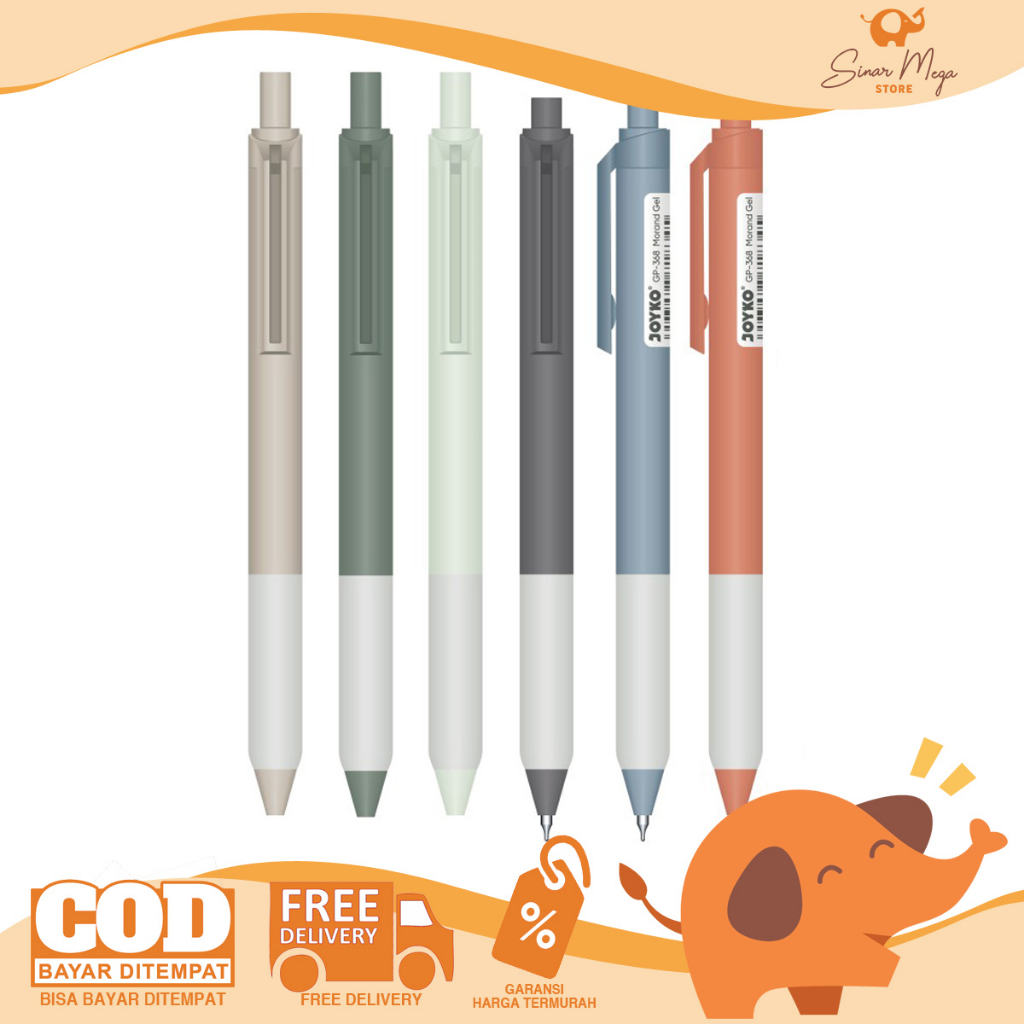 Jual Joyko Pulpen Gel Pen 0.5mm GP-368 Morand Gel Pena Gel Retractable ...