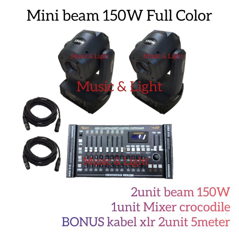 Jual Paket 2unit Moving Head beam 150W Full Color Prisma besar dan ...